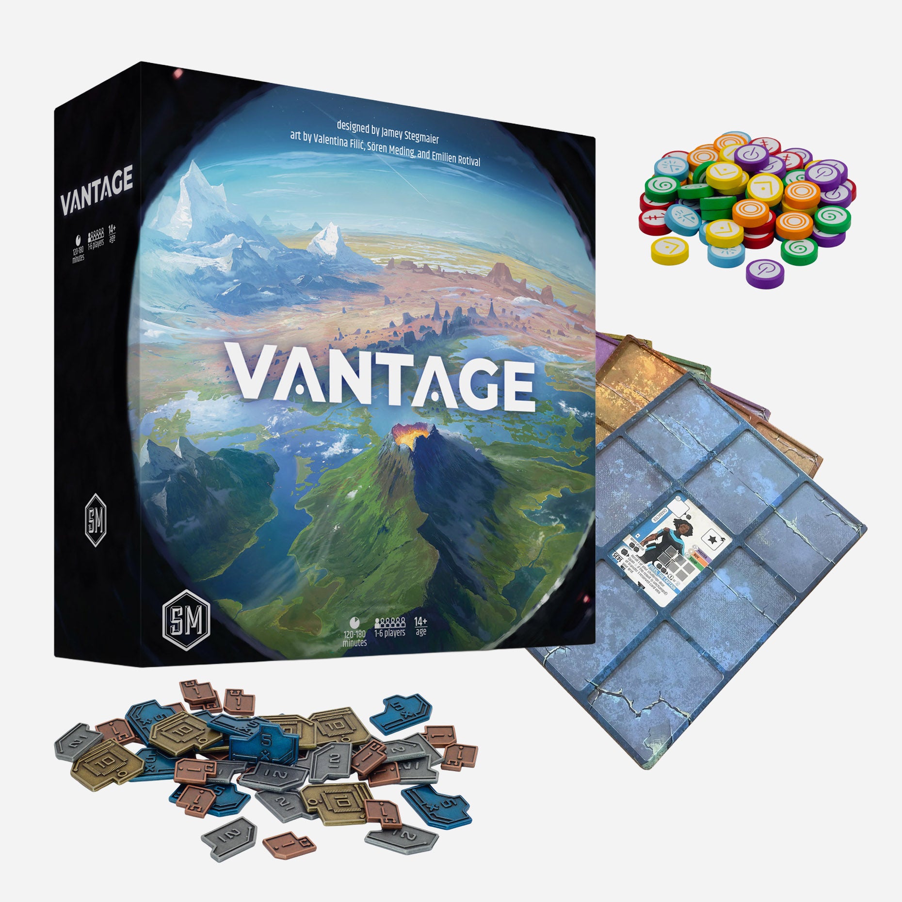 Vantage Board Game Bundle - Metal Coins + Playmats + Tokens – Made In ...